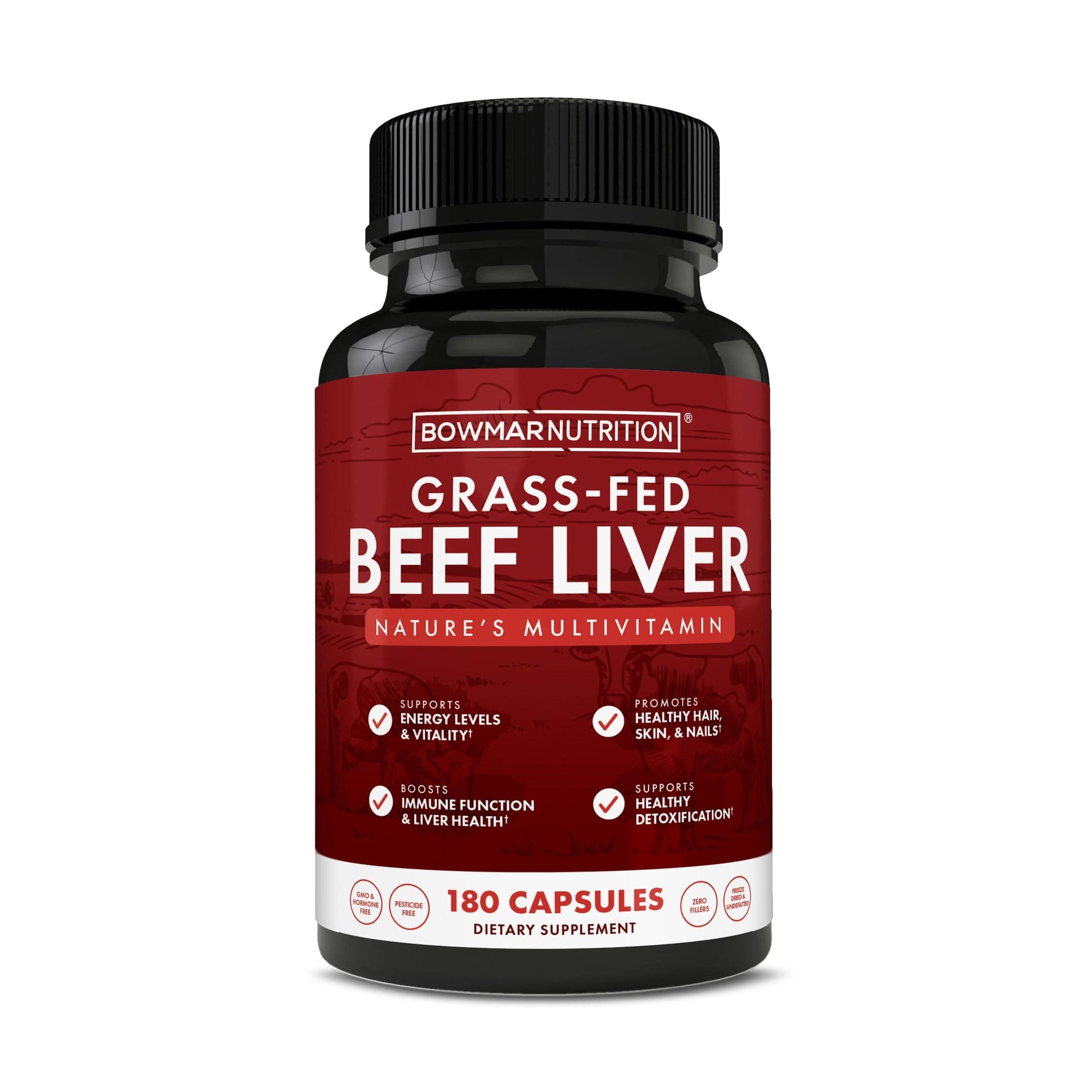 Beef Liver Caps - Grass Fed | Bowmar Nutrition